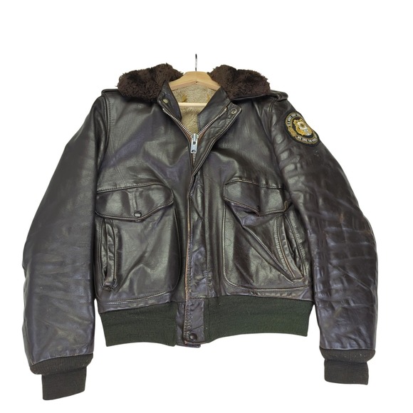 American Vintage | Jackets & Coats | G Us Navy Deep Sea Divers Leather ...